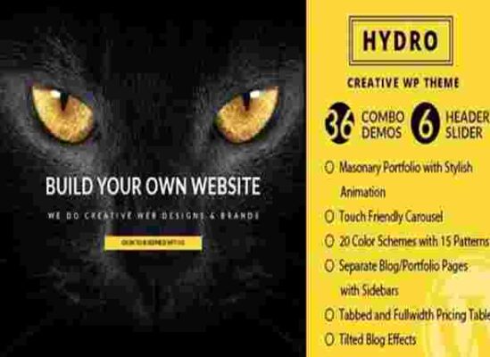 HYDRO Theme GPL 3.5 One Page Portfolio WordPress Theme - Best GPL ...